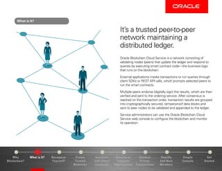 Oracle Blockchain Cloud Service | PPT