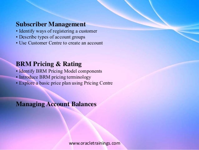 Oracle Brm | Oracle billing and Revenue management Training. Oracle Brm | Oracle billing and Revenue management Training.