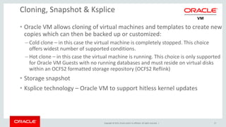 Oracle business continuity for virtualization and cloud infrastructure | PPT