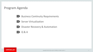 Oracle business continuity for virtualization and cloud infrastructure | PPT