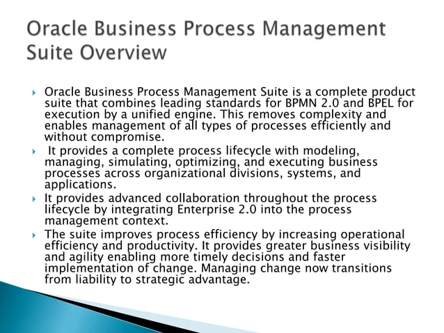 Oracle business process management | PPTX