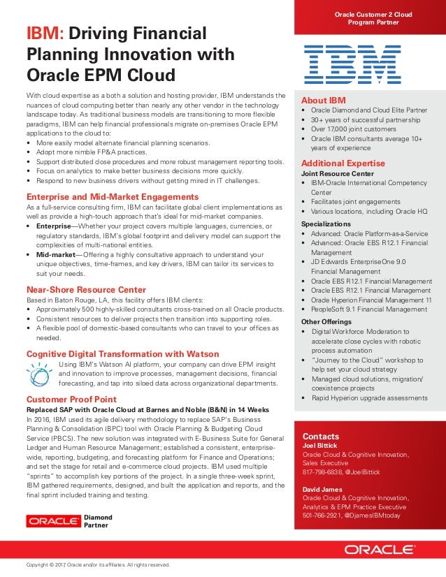 Oracle c2c IBM EPM