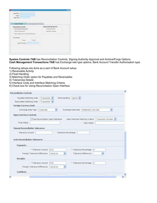 Oracle cash management_Anne | DOC