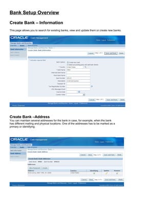 Oracle cash management_Anne | DOC