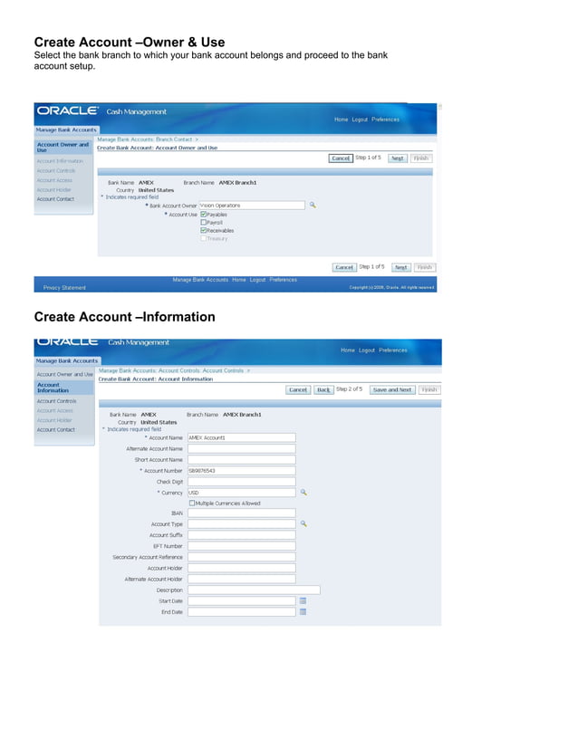 Oracle cash management_Anne | DOC
