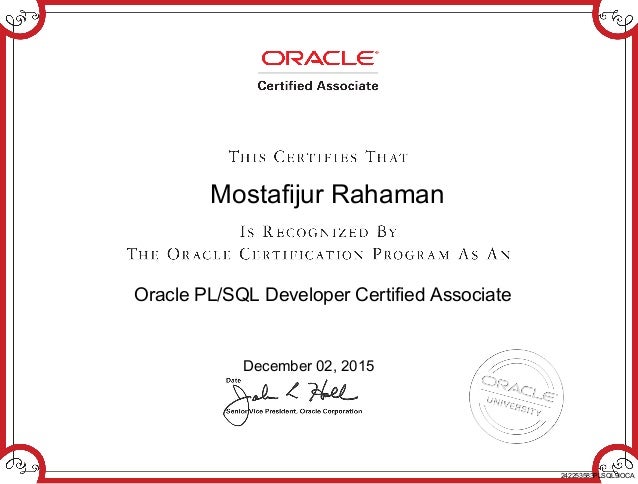 Oracle certified associate