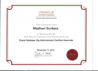 Oracle Certified Associate | PPT