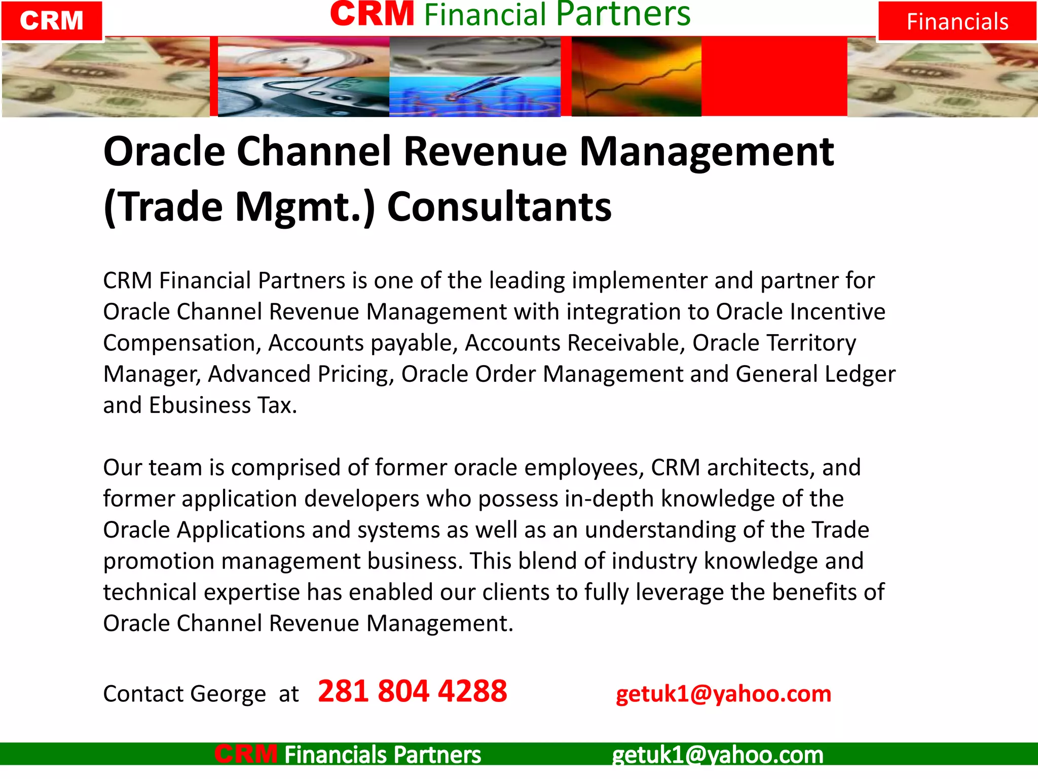 ORACLE CHANNEL REVENUE CONSULTANTS | PPT