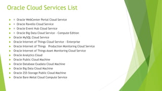 Oracle cloud environment architecture orientation | PPTX