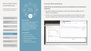 Oracle Cloud EPM Suite (financial planning, CAPEX planning and budgeting | PDF