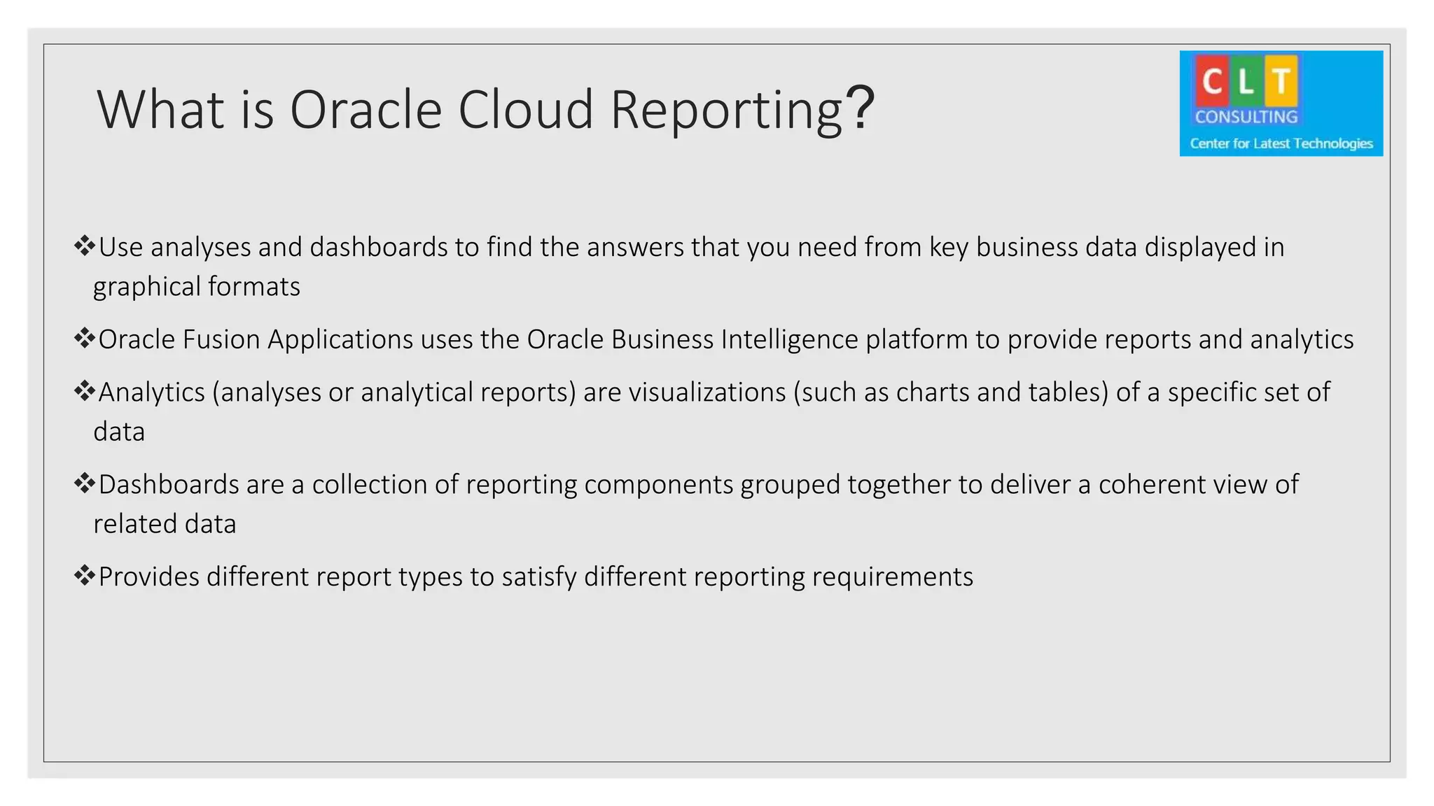 Oracle Cloud ERP Report and Analytics | What are Cloud ERP reporting ...