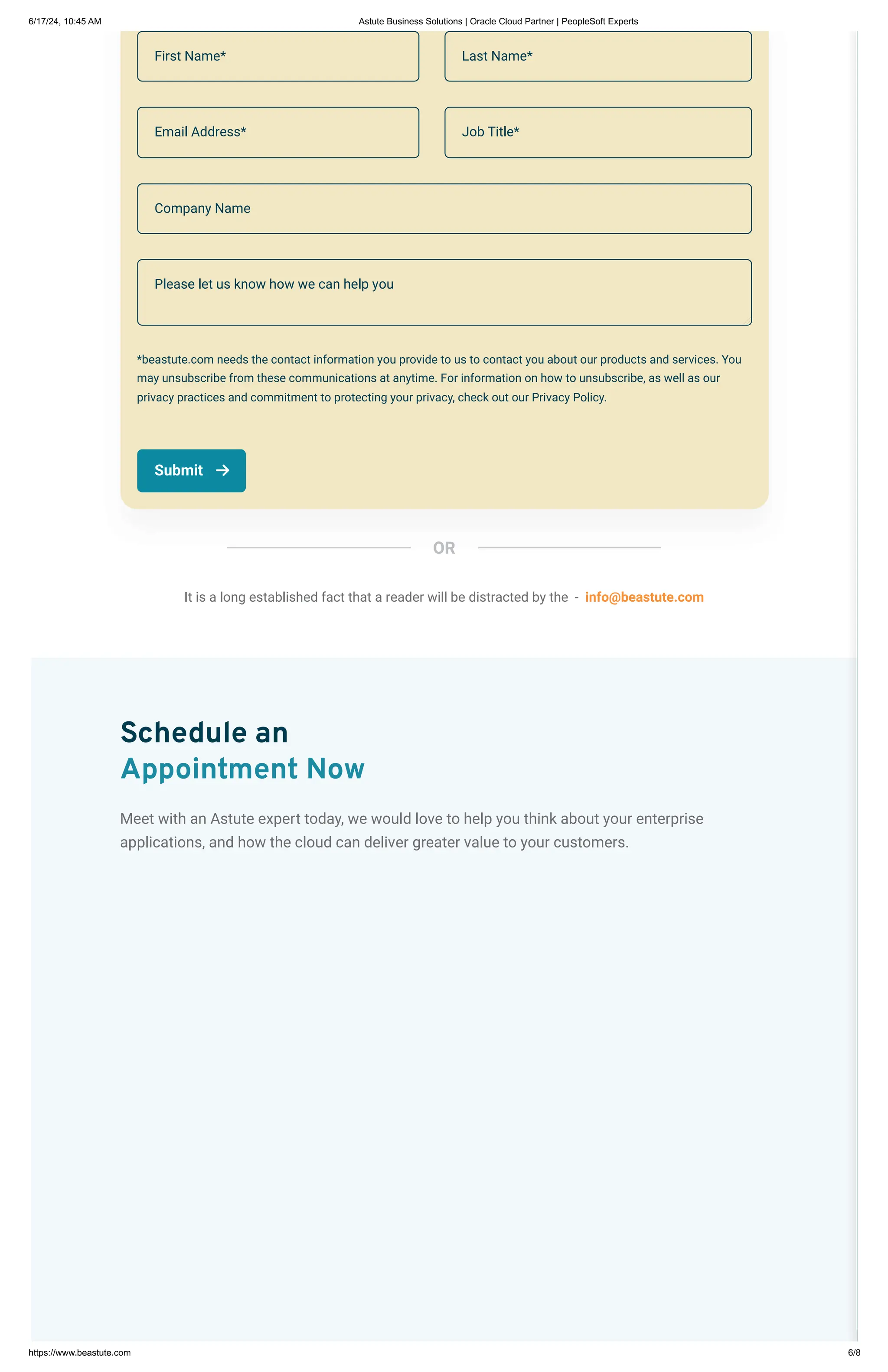 Astute Business Solutions Oracle Cloud Partner Pdf