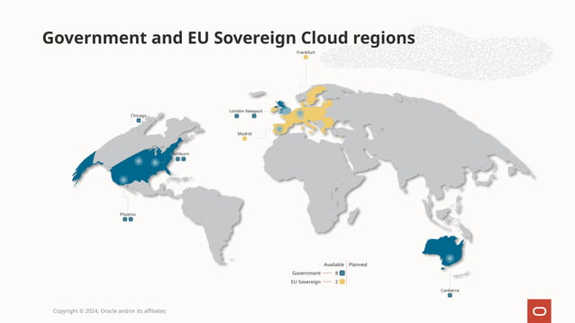 Oracle Cloud Regions for OCI - Region Map Slides.pptx | Cloud Computing ...