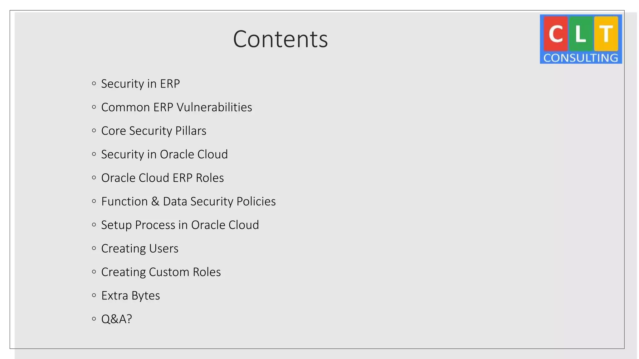 Oracle Cloud Security User Security Roles Access Control And More