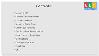 Oracle cloud security | User Security, Roles, Access Control and more ...
