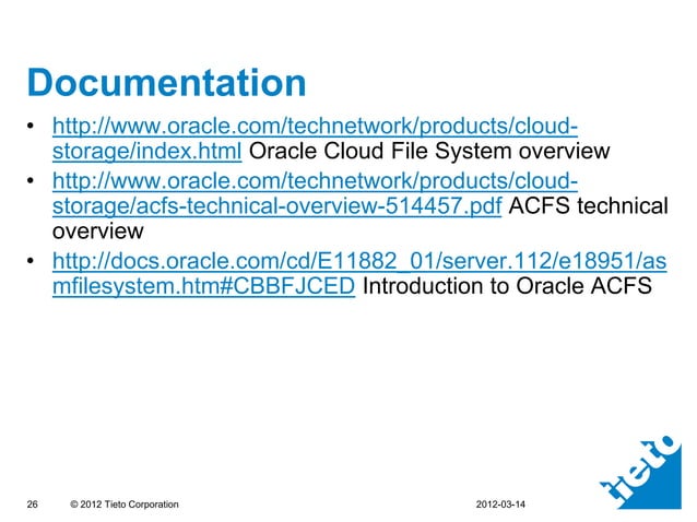 Oracle cloud storage and file system | PPT