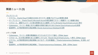 Oracle Cloud Infrastructure：2021年1月度サービス・アップデート | PPT