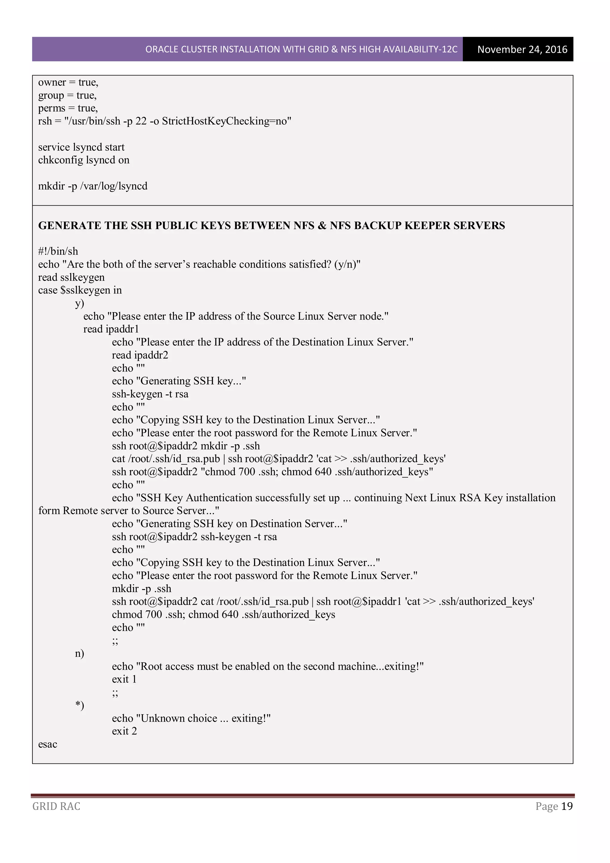 Oracle Cluster Installation With Grid And Nfs Pdf 