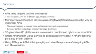 Oracle Code Capgemini: API management & microservices a match made in ...