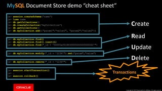 MySQL Document Store (Oracle Code Warsaw 2018) | PDF