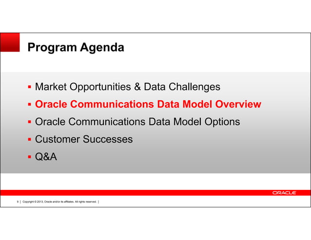 Oracle communications data model product overview | PPT