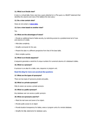 Oracle concepts and architecture | PDF