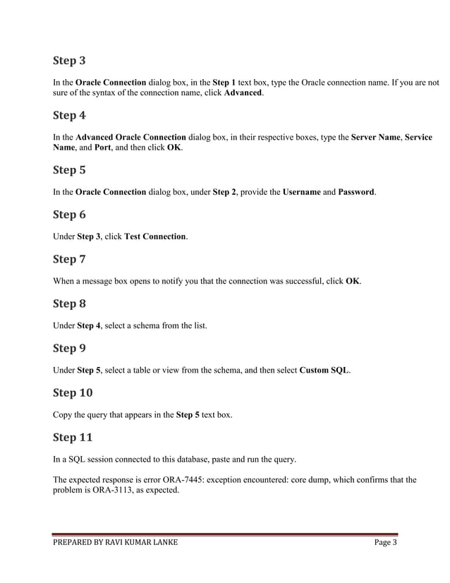 Oracle connection errors | PDF
