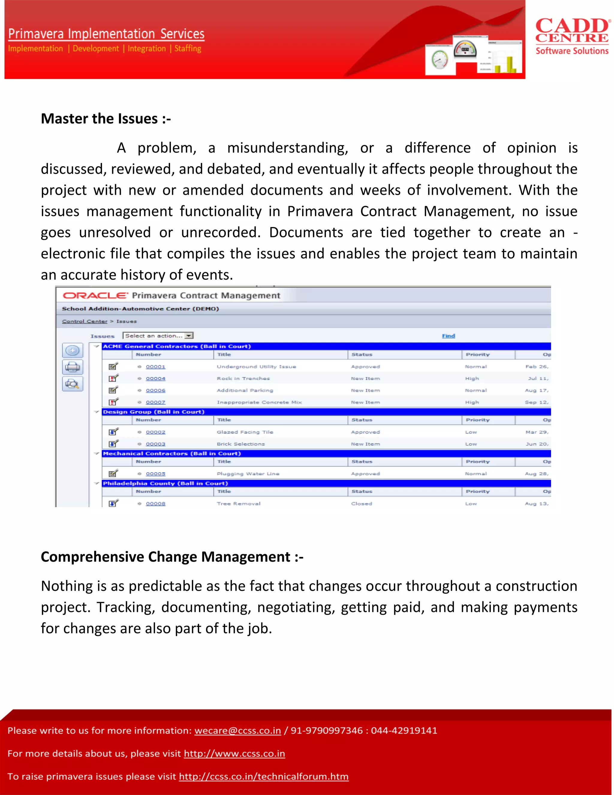 Oracle Primavera contract management | PDF