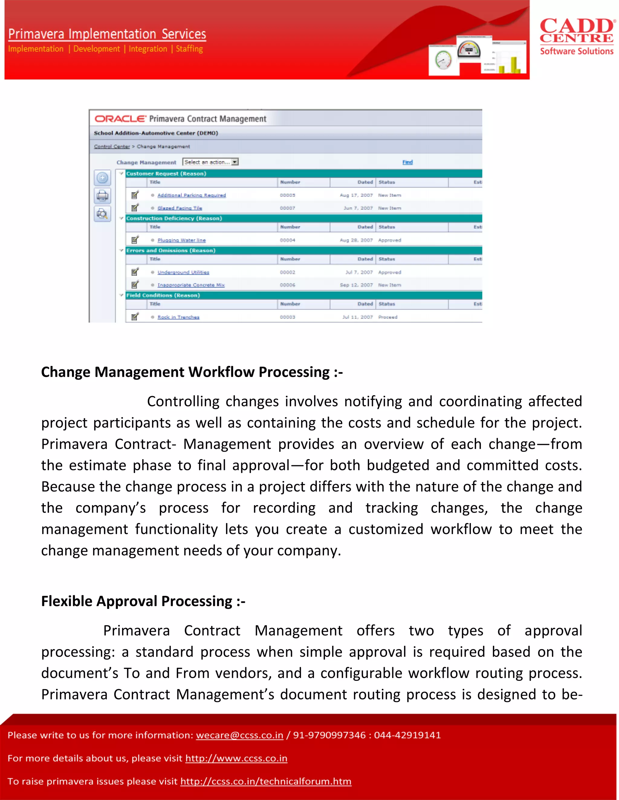 Oracle Primavera contract management | PDF