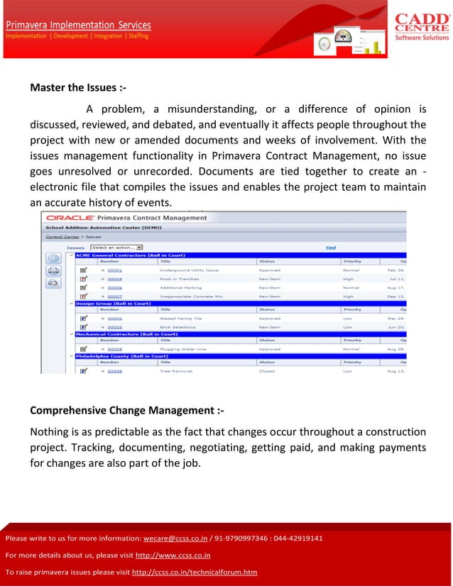 Oracle Primavera contract management | PDF