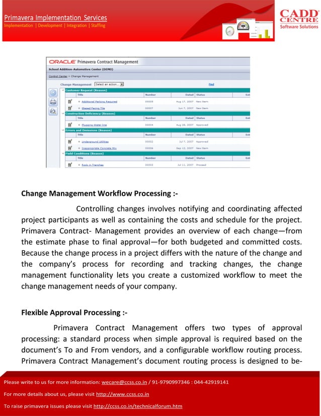 Oracle Primavera contract management | PDF