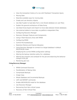 Oracle core dba online training | PDF