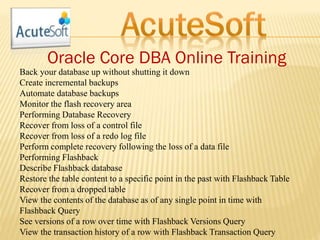 ORACLE CORE DBA ONLINE TRAINING | PPT