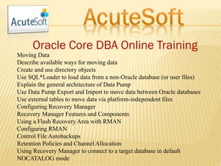 ORACLE CORE DBA ONLINE TRAINING | PPTX