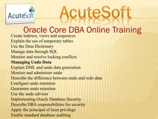 ORACLE CORE DBA ONLINE TRAINING | PPTX