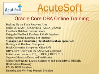 ORACLE CORE DBA ONLINE TRAINING | PPTX