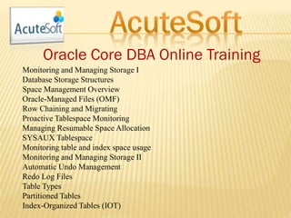 ORACLE CORE DBA ONLINE TRAINING | PPT