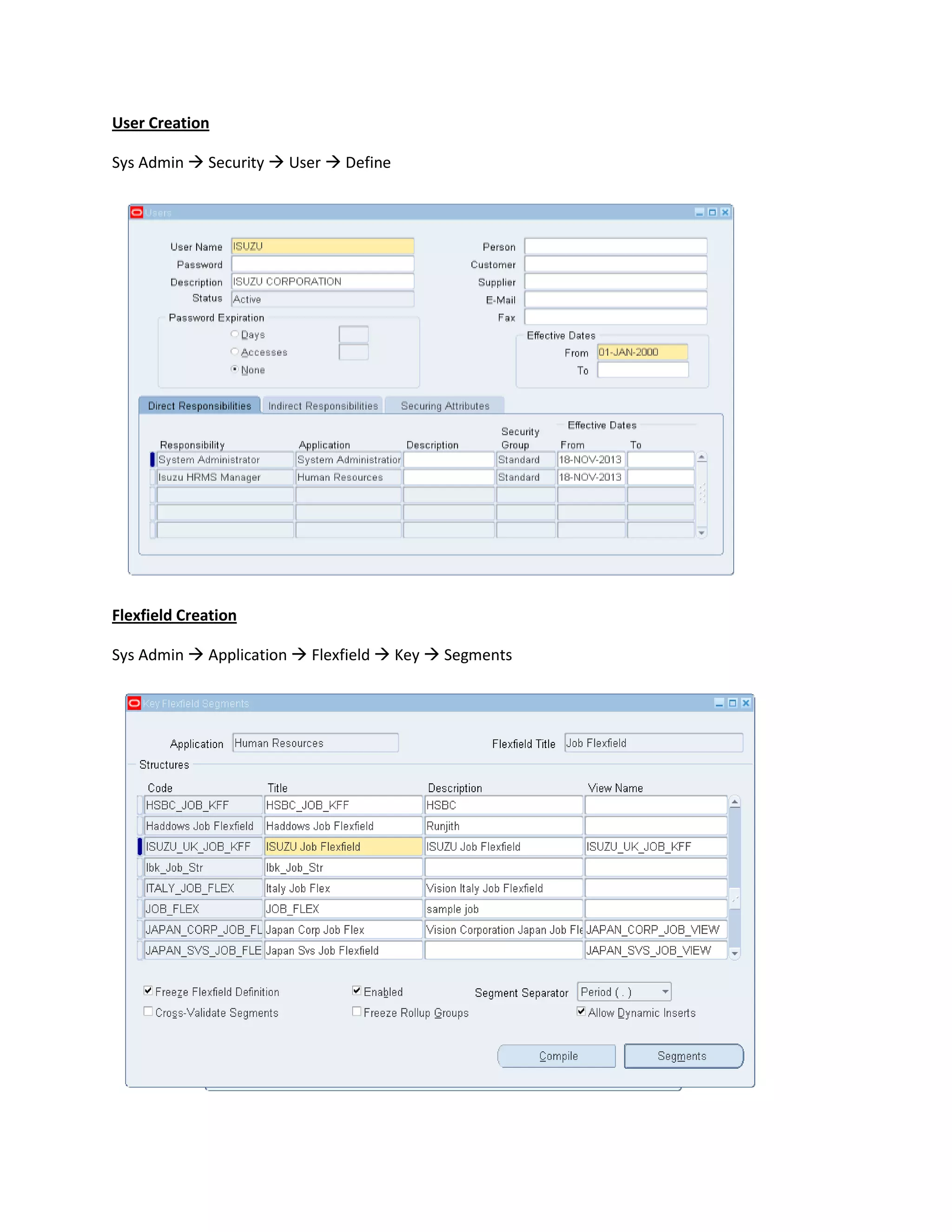 Oracle Core HR with Screen Shots | DOCX