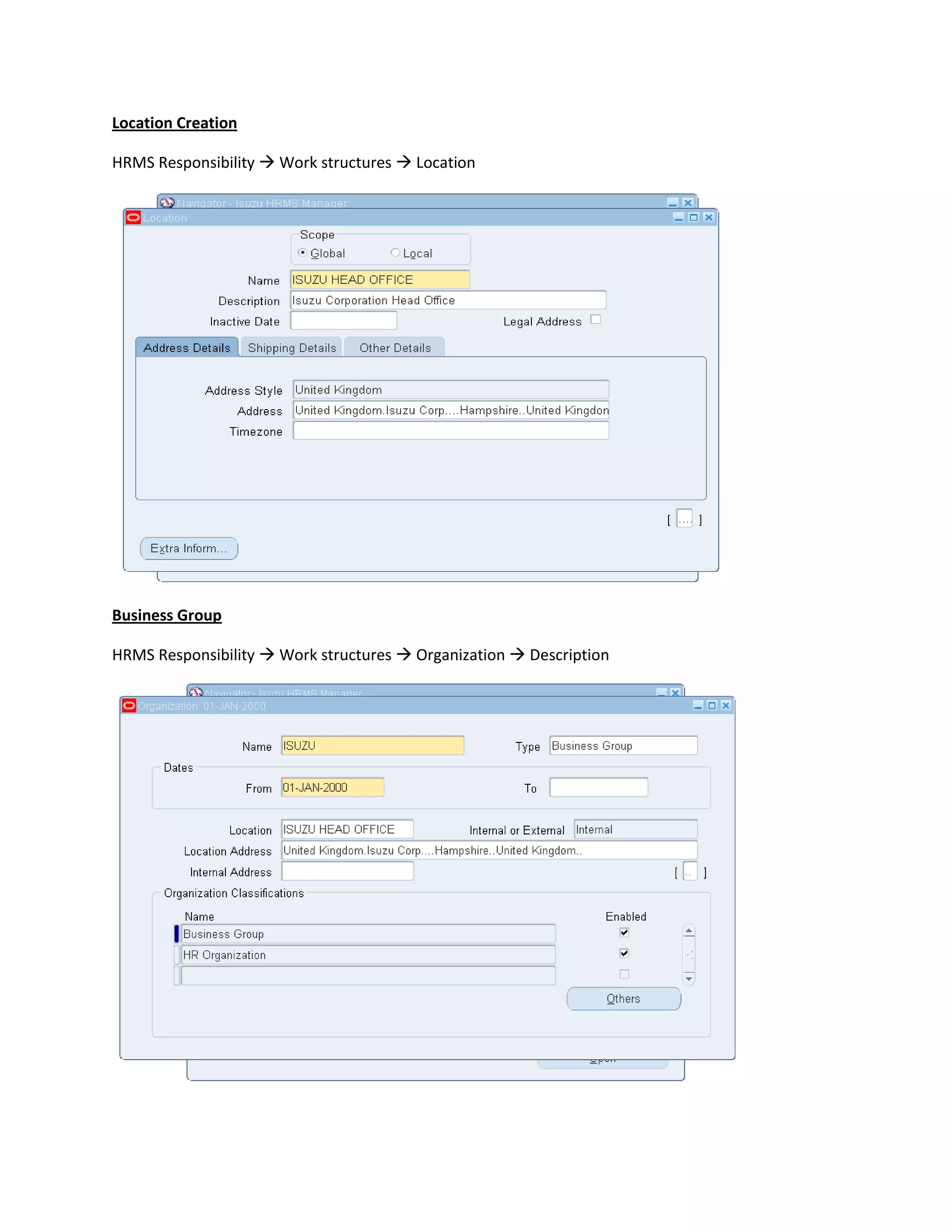 Oracle Core HR with Screen Shots | DOCX