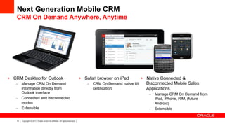 Oracle CRM On Demand Product Strategy And Roadmap | PPT