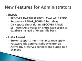 Oracle database 12.2 new features | PPTX