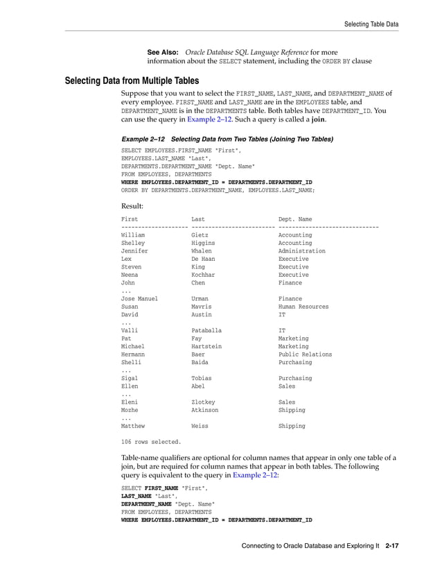 Oracle database 12c 2 day developer's guide 123 | PDF