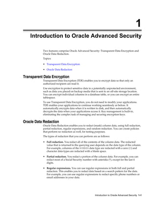 Oracle database 12c advanced security guide | PDF