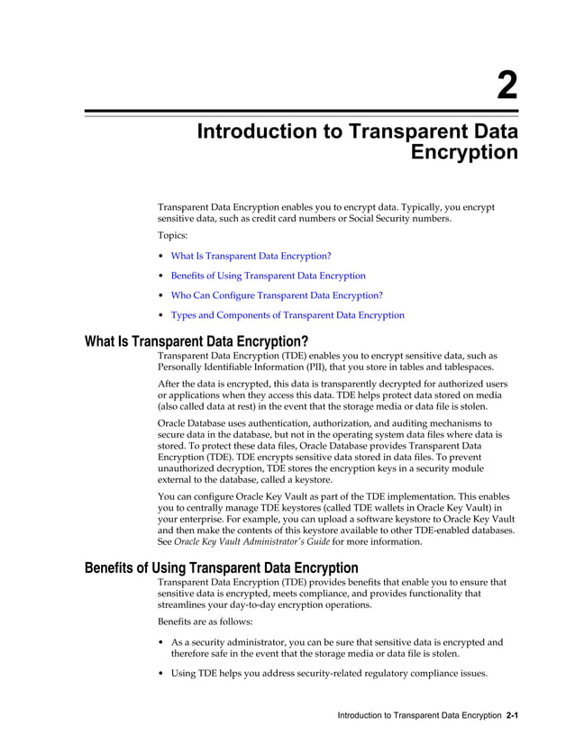 Oracle database 12c advanced security guide | PDF | Databases | Computer Software and Applications