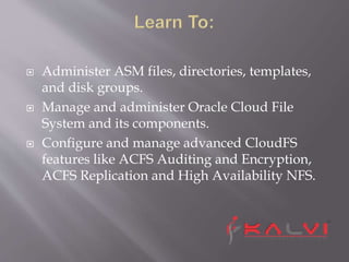 Oracle database 12c asm administration | PPT