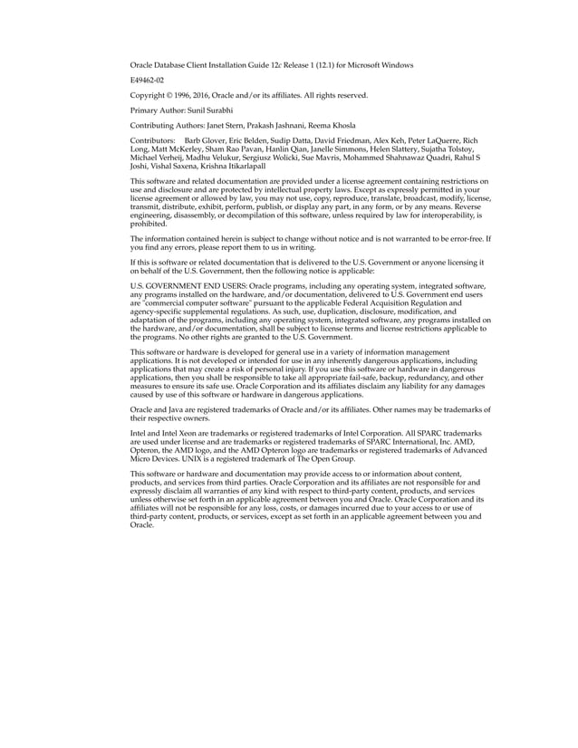 Oracle Database 12c Client Installation Overview Pdf