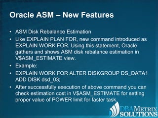 Oracle database 12c new features | PPSX