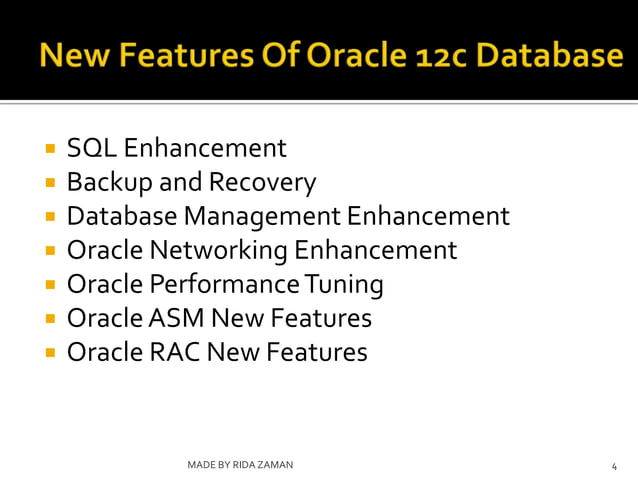 Oracle Database 12c New Features Ppt