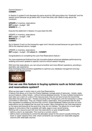 Oracle Database 23c–Fine Grained locking features | PDF