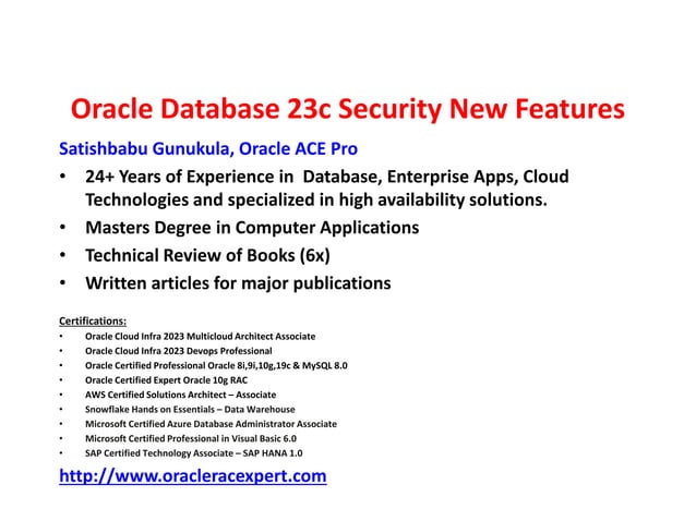 Oracle Database 23c Security New Features Pptx
